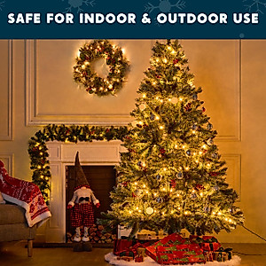 Joiedomi Clear Christmas Lights Outdoor, 400(4x100) Counts 105.6FT Christmas Tree Lights Indoor, Warm White String Lights, Green Wire Xmas Lights Decorations for Holiday Event Wedding Party Decor