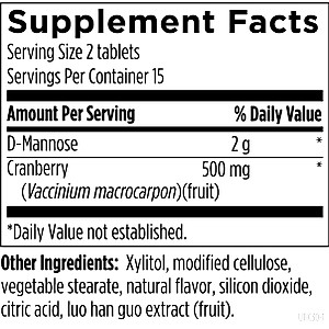 Designs for Health D-Mannose with Cranberry Chewables - UT Intensive Chews for Women + Men, Urinary Tract Support Supplement with Cranberry Extract - Natural Orange Flavor - Vegan (30 Tablets)