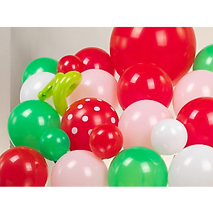 Strawberry Balloons Arch Kit Red Light Pink Green and White with Daisy Foil Balloon for Strawberry Party Decoration Girls Birthday berry sweet baby shower decorations