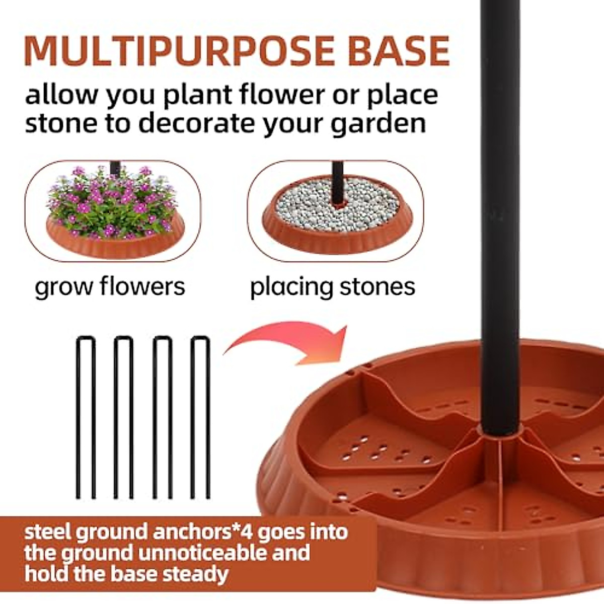 Heated Bird Bath for Outdoors for Winter, 75W Bird Bath Water Heater Bird Bath Deicer,Deep Bowl Thermostatic Control Weather Resistance Stylish Design with Planter Pedestal for All Seasons(Brown)