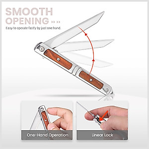 ITOKEY EDC Pocket Knife for Men, Tanto Folding Knife, Pocket Knives with Clip, Glass Breaker, Sheath, Slim Knife, Cool Keychian Knives for Outdoor Survival, Camping