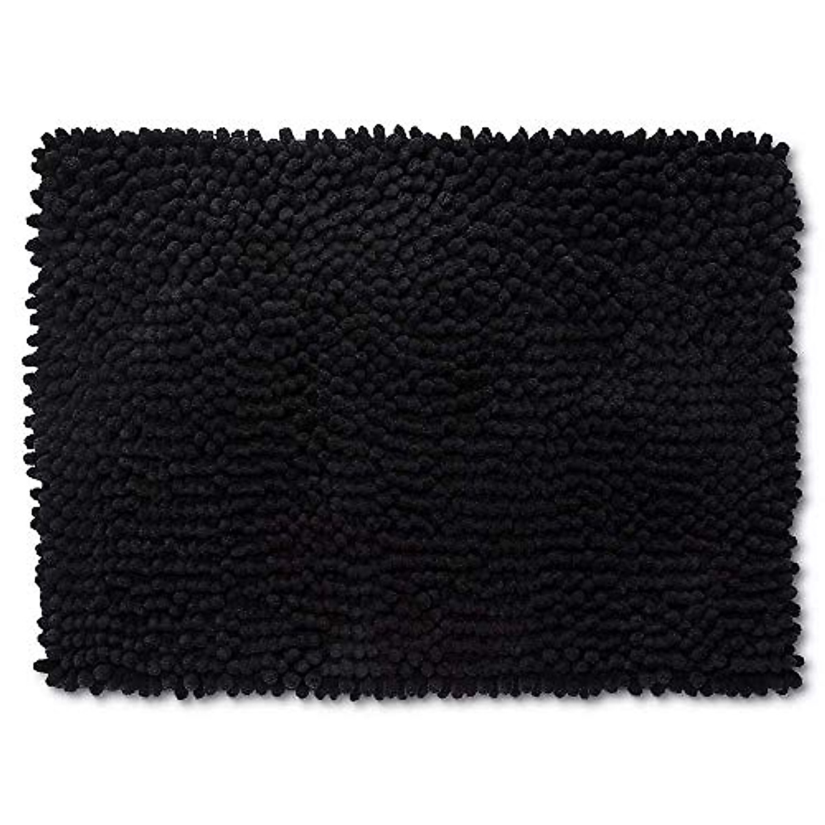 Room Essentials Chunky Chenille Memory Foam Bath Rug 17" x 24" (Black)