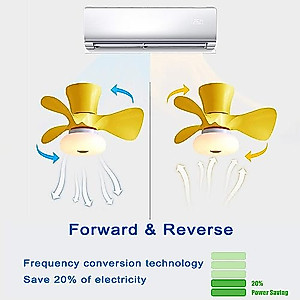 KATJAS Kids Bedroom Ceiling Fan with Light Reversible with Remote Control 6 Speeds Led Dimmable Fan Ceiling Light 64W with Timer Modern Quiet Ceiling Fan Light