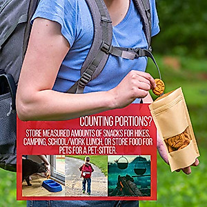 75- Pcs Bulk Heat Sealable Bags for Packaging - Food Grade Zip Stand Up Kraft Bags with Window - Resealable Waxed Paper Pouch Bags for Selling Products (12cm x 20cm) - (4.7" x 8") - 6oz