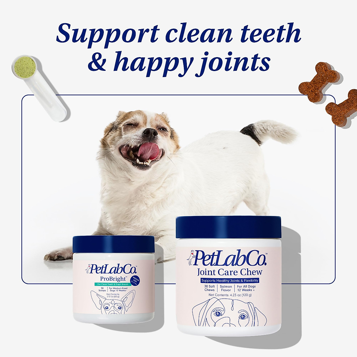PetLab Co. – Breath & Joint Bundle: Dental Powder for an Effortless Clean in 1 Scoop for Medium Dogs & Joint Care Chews for Dogs Supporting Mobility & Occasional Joint Stiffness