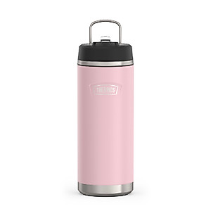 ICON SERIES BY THERMOS Stainless Steel Water Bottle with Straw Lid, 32 Ounce, Sunset Pink
