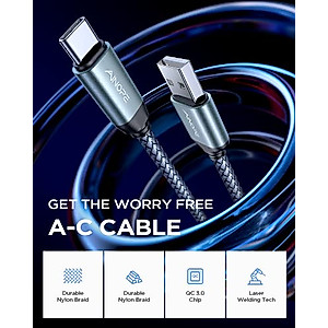 Fast Car Charger Adapter, 36W Super Mini AINOPE USB Car Charger Fast Charging [with 3.3ft USB C Cable] Dual QC3.0 All Metal Phone Charger Car Compatible with S21/S20/S10/S9, iPhone 13/12/11 pro/X/8