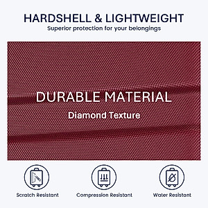 YEMENREN Luggage Sets Hardside Lightweight Suitcase with Spinner Wheels TSA Lock, 3-Piece Set (20/24/28), Red