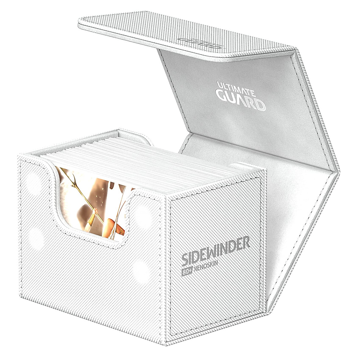 Ultimate Guard Sidewinder 80+, Deck Box for 80 Double-Sleeved TCG Cards, White, Magnetic Closure & Microfiber Inner Lining for Secure Storage