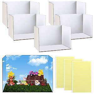 3 Pcs Diorama Box Cardboard Diorama Kit Diorama Supplies with Double Sided Tapes for Diorama Project Display, White Display Case, 11.8 x 8.7 x 8.3 Inch