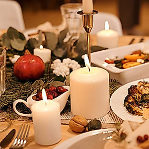 MISSYO 6 Pack 3x3 Inch Pillar Candles, 35 Hours Dripless Smokeless Unscented Candles for Home Weddings Restaurant Spa Church and Emergency Ivory