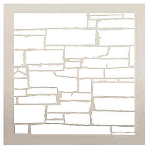 Fun with Shapes Stacked Stone Stencil StudioR12 | Wood Sign | Reusable Mylar Template | Wall Decor | Multi Layering Art Project | Journal Art Deco | DIY Home - Choose (15" x 15")