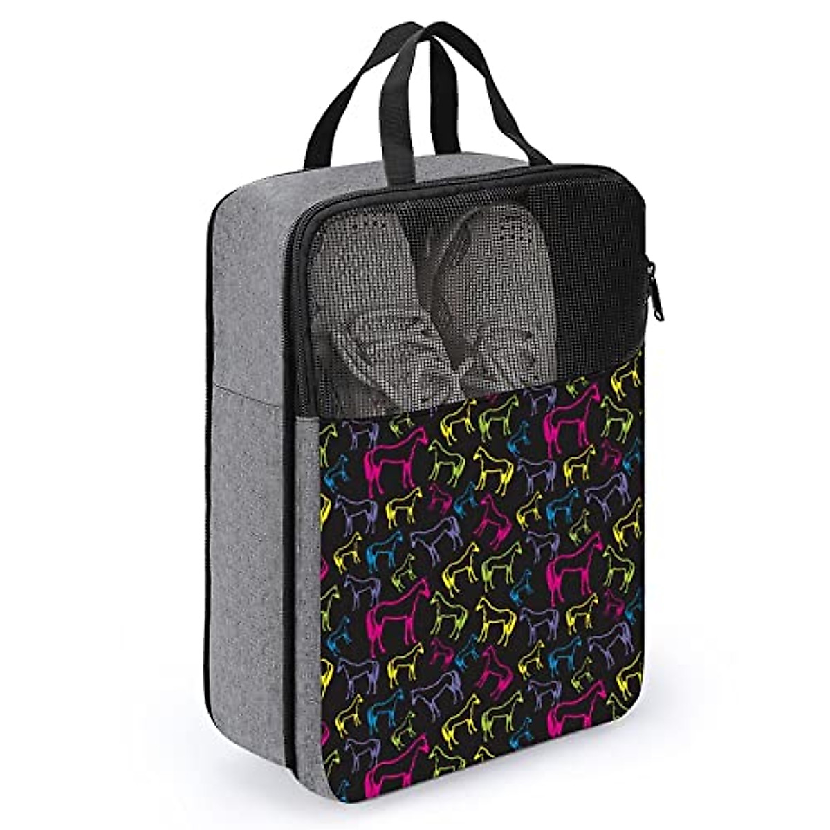 Frcavbin Horse Travel Shoe Bag Shoes Carrier with Handle and Zipper Foldable Shoe Puches Organizer for Home storage School starts