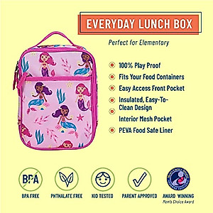 Wildkin Day2Day Kids Backpack Bundle with Lunch Box Bag (Groovy Mermaids)