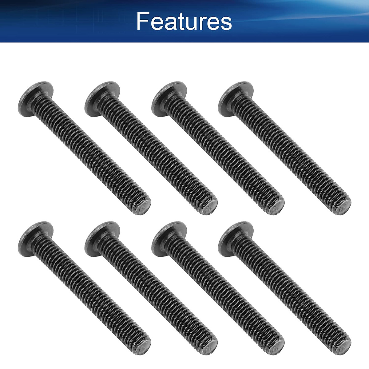 Yinpecly M6 Machine Screws Hex Socket Round Head Screw Carbon Steel Fasteners Bolts for Ship Building Industry, Black 20 PCS