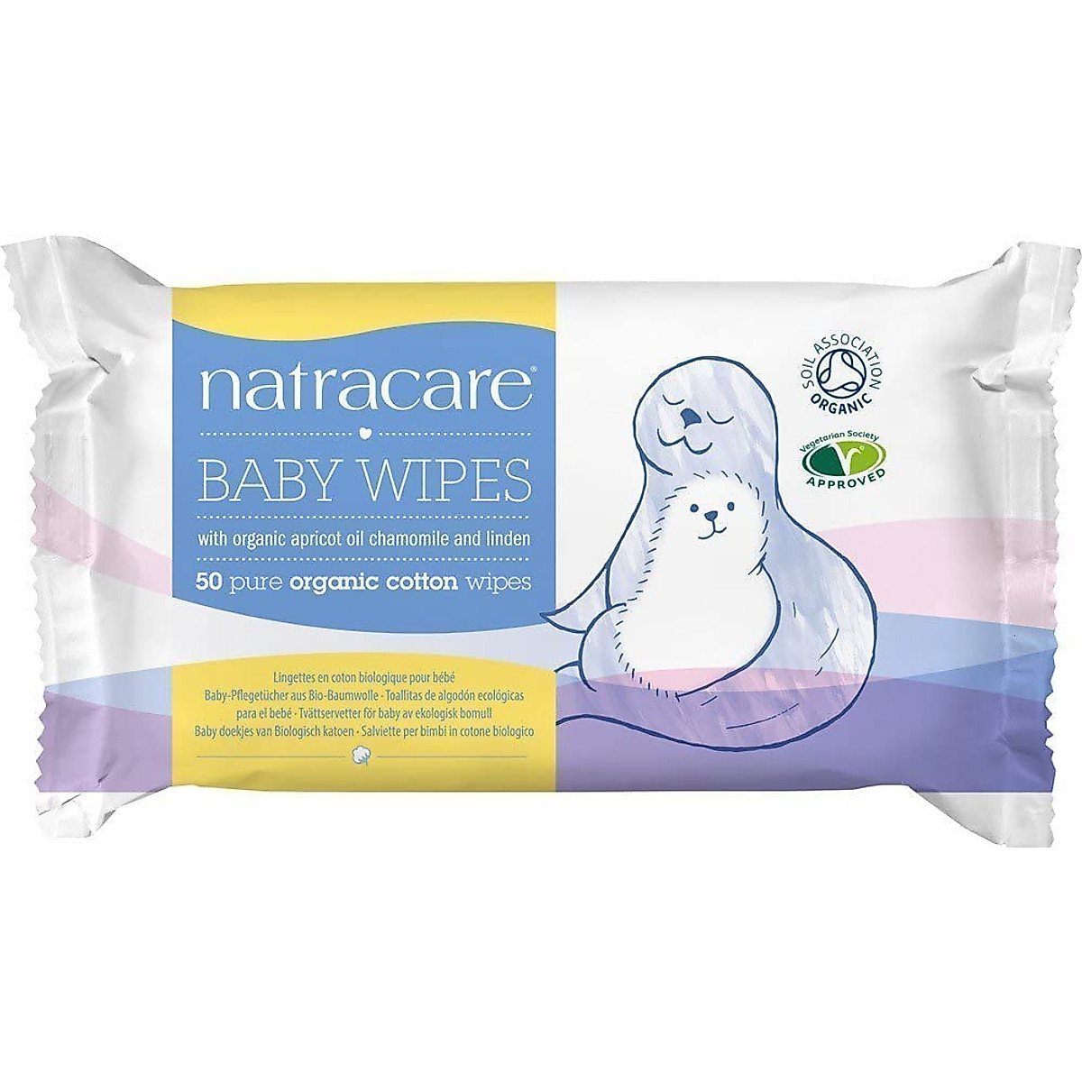 Natracare Organic Cotton Baby Wipes, 50 Count (Pack of 4)