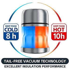 Yelocota Thermos for Hot Food,20Oz Vacuum Insulated Stainless Steel Lunch Food Containers, Wide Mouth Soup Flask for Hot Food, Leak Proof Food Jar for School Office Travel