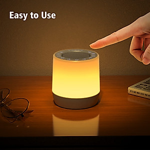 White Noise Machine, ZEALOT Sleep Sound Machine with 20 Soothing Sounds, 6 Colors Night Light, 4 Timers Adjustable for Babies Sleep, 3-in-1 Bluetooth Speaker for Adult, Kids, Babies