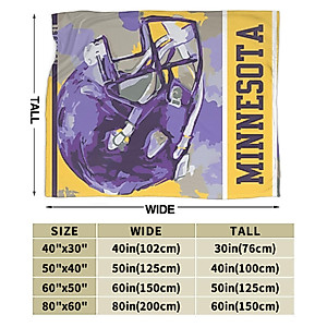 NELFNELZ Minnesota Flannel Throw Blanket ，Football Style Pride Paint Travel Blanket Gifts for Men Women Boy Decor Sofa Bed 50"x40"