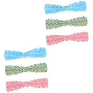 balacoo 6 Pcs Pet Teething Stick Puppy Teething Toy Puppy Chew Toys Dog Dental Chew Toy Puppy Puzzle Toys Chew Toys for Dogs Chewing Toys for Dogs Dog Tooth Brush Pet Supplies Taste TPR