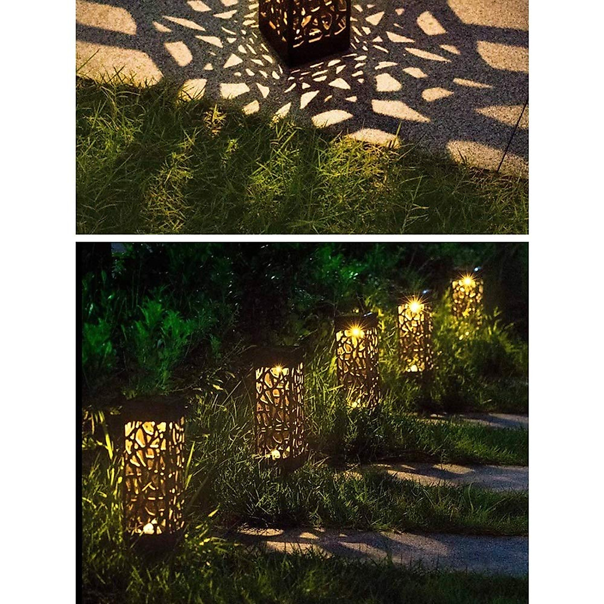 Garden lights solar powered Solar Lights Garden Lights Hollow Out Lawn Lights Outdoor Waterproof Home Garden Garden Villa Landscape Decoration Street Lights Landscape Path Lights ( Size : 4 pieces )