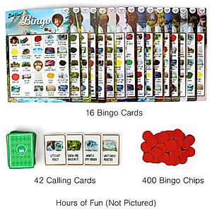 Bob Ross Bingo Board Game (24 Players) Idea for Artists, Teachers, Painters, and Drawers | Unique Fun Art Party Game | Bob Ross Quotes and Paintings