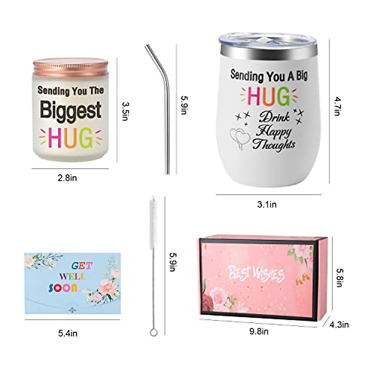 Candles Gifts for Women - Fun Scented Candle & Insulated Tumbler Set, Christmas Birthday Thanksgiving Get Well Soon Gift for Men Boss Mom Mother Sick Friend Feel Better Cheer Up Encouragement Sympathy