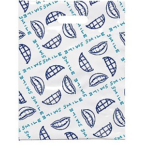 Smile Plaid Dental Giveaway Bags, 9" x 12", 100 Pack
