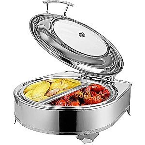 Chafing Dishes Chafing Dish Buffet Set, Food Warmers Server Warming Tray Round Rectangular Chafers, Stainless Steel Square Chafer, Round Food Warmer Chafing For Catering Warmer Chafer Set, Energy Effi