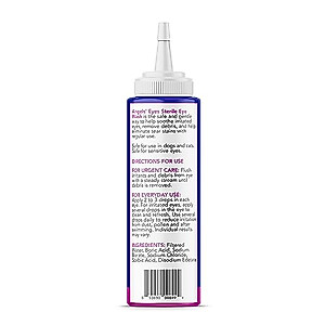 ANGELS' EYES Multi-Purpose Sterile Eye Wash 4 oz Eye Cleaner and Rinse, Tear Stain Reducer for Allergies, Debris, Mucus, Irritation and Weepy Eyes for All Dogs with Boric Acid