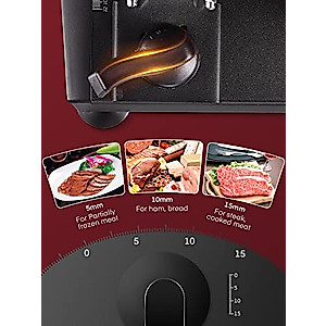 FOHERE Meat Slicer for Home Use, 200W Electric Deli Food Slicer with Removable Two 7.5” Blades, 0-15 Precise Thickness Knob Cut Deli Food, Meat Ham Bread Fruit, Include Food Carriage, Black