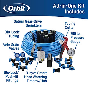 In-Ground Sprinkler System with B-hyve Wi-Fi Hose Watering Timer and Hub