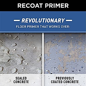 Rust-Oleum 338806-2PK Concrete & Garage Floor Recoat Primer, Gallon, Gray, 2 Pack