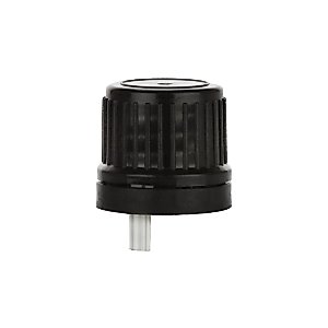 Nakpunar 24 pcs 18mm Black Tamper Evident Caps w/Orifice Reducing Euro Droppers - For essential Oils - Black
