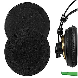 Geekria Comfort Velour Replacement Ear Pads for AKG K240, K240S, K240 Studio, K240 MKII, K241 Headphones Ear Cushions, Headset Earpads, Ear Cups Repair Parts (Black)