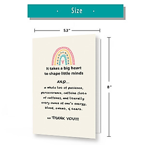 Lovely Thank You Teacher Card, Funny Teacher Appreciation Gifts Card from Students, Unique Thank You Teacher Gifts for Teacher Appreciation Week, End of Year Gift for Teacher