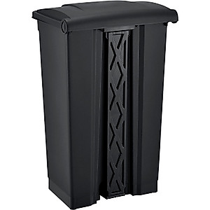 Global Industrial Plastic Rectangular Step On Trash Can, 23 Gallon, Black