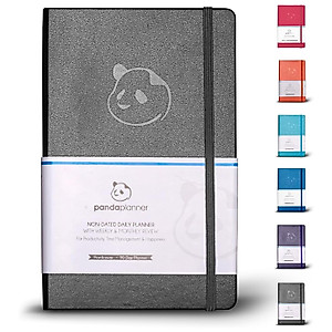 Black Daily Planner 2023 by Panda Planner - Organizer Planner for Goals, Gratitude & Focus - Weekly & Monthly Agenda Sections - Undated 90 Day Planner