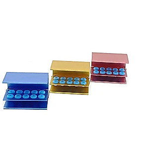 3Pcs 10 Holes Dental Burs Holder Block Case for CA/RA＆FG Dental Autoclavable Burs Holder
