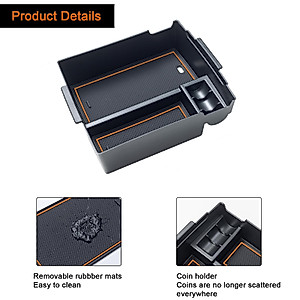 TOPINSTALL Orange Organizer Compatible with 2022 2023 2024 Maverick Accessories, XL XLT Lariat Pickup Truck Center Console Storage Box Box Coin Container