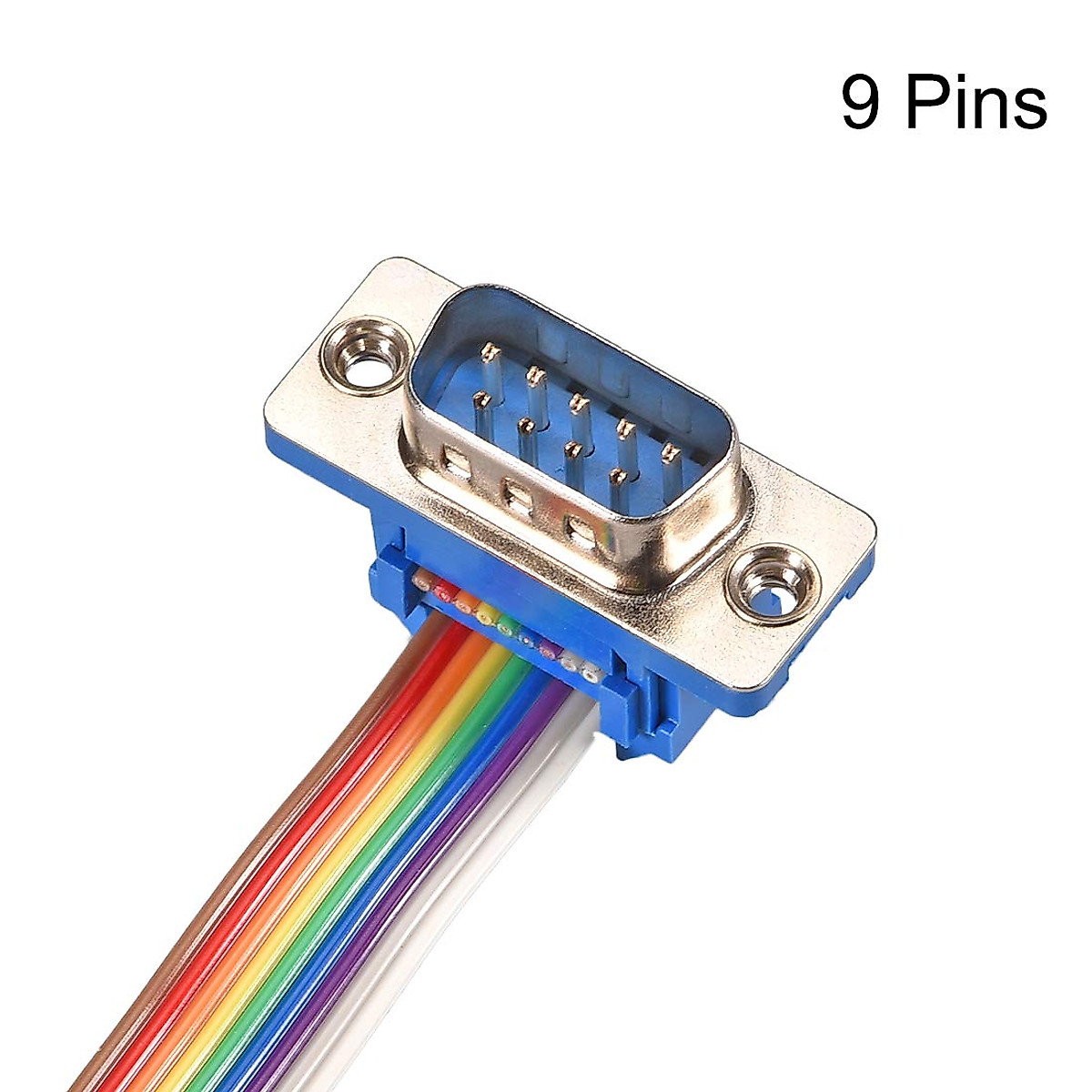uxcell IDC Rainbow Wire Flat Ribbon Cable DB9 Male to DB9 Male Connector 2.54mm Pitch 11.8inch Length