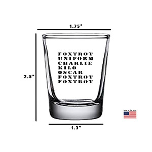 Rogue River Tactical Funny Foxtrot OFF Shot Glass Gift For Military Veteran Acronym