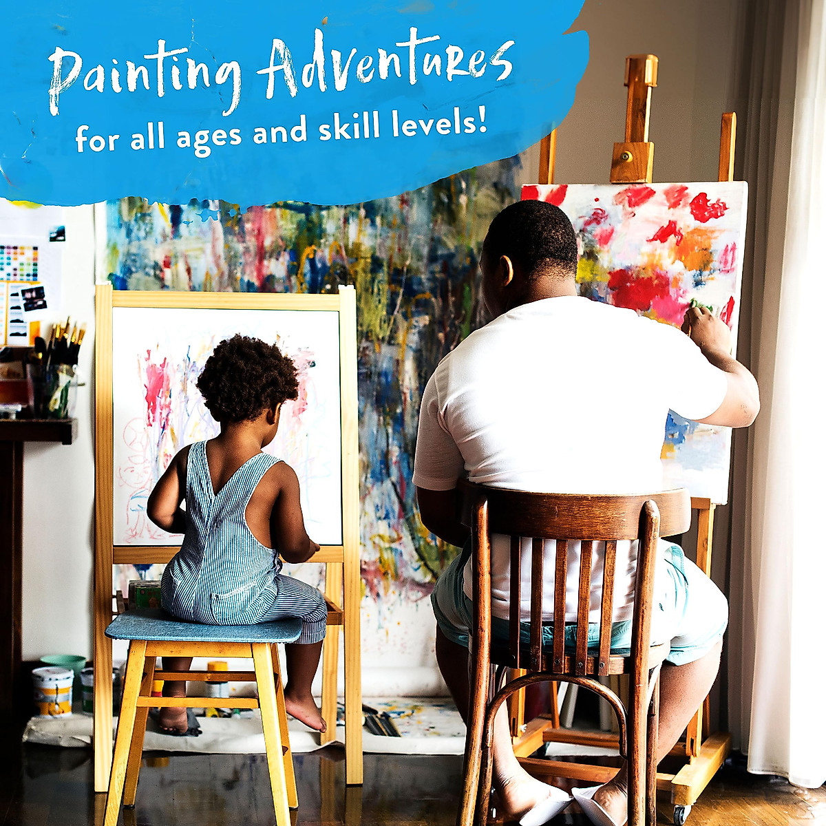 Chalkola Acrylic Paint Set for Adults, Kids & Artists - 40 Piece Acrylic Painting Supplies Kit, with 24 Acrylic Paints (22ml), 10 Painting Brushes, 5 Canvas for Acrylic Painting (8x10) & 1 Palette