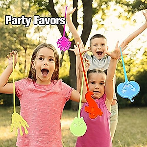 Mchochy 28 pcs Halloween Sticky Hands Toys for Kids, Skull Bat Ghost Pumpkin Styles Sticky Stretchy Toys for Goodie Bags, Pinata Fillers, Classroom Prizes Halloween Trick or Treat Party Favors