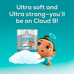 Angel Soft Ultra Toilet Paper, 6 Mega Rolls = 24 Regular Rolls, 2 Ply Toilet Tissue