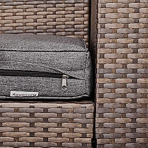 Kinsunny PE Wicker Patio Loveseats Sectional Corner Sofa Rattan Outdoor Furniture Sofa Set