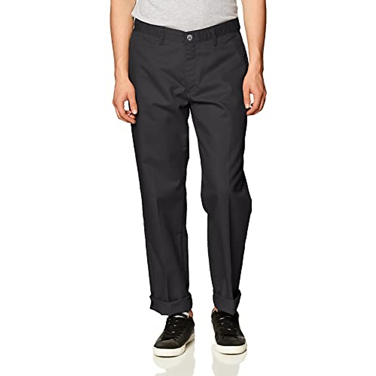 Lee Men's Total Freedom Relaxed Fit Flat Front Pant - 33W x 29L - Black