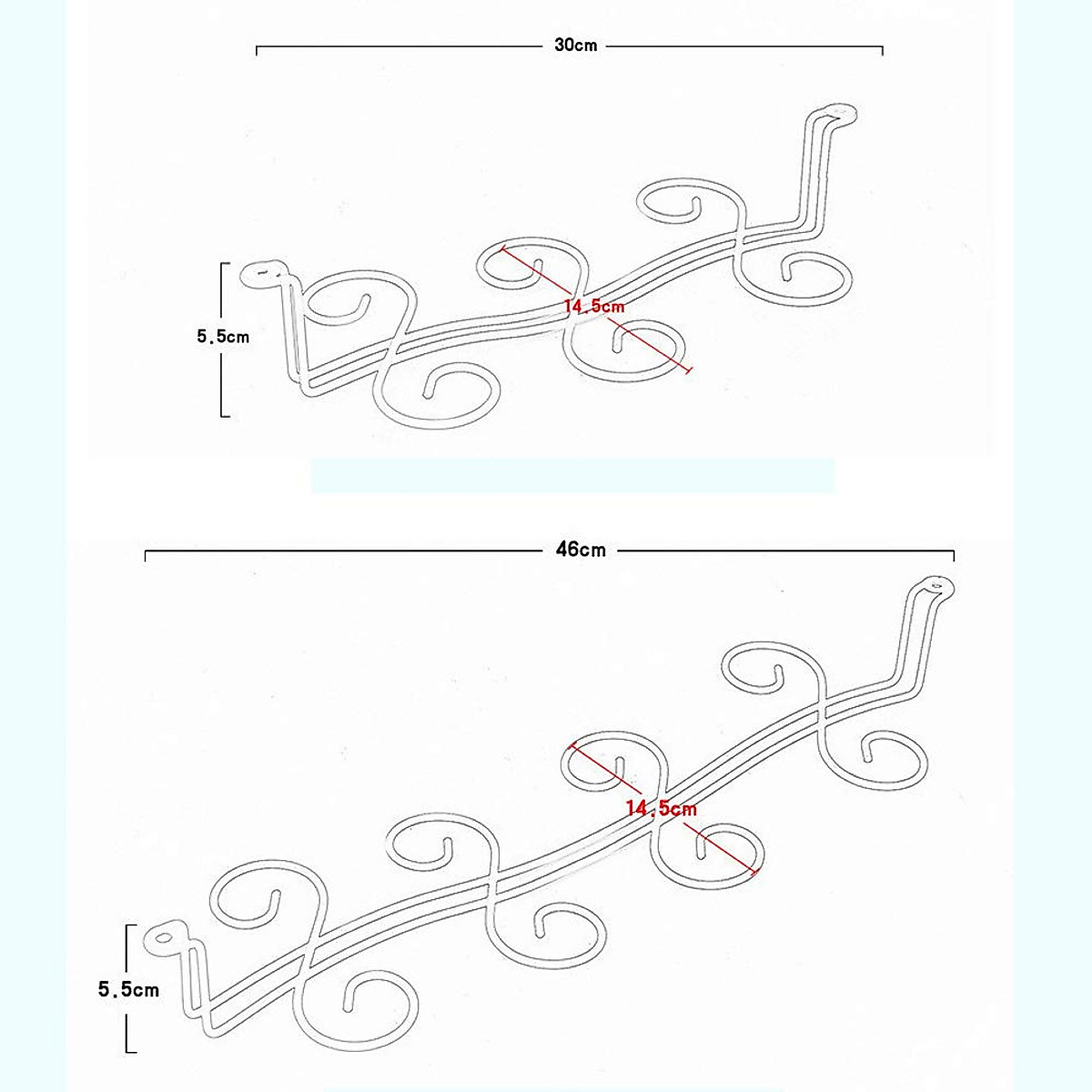 Wine Glass Rack Under Cabine,Glass Holder,Iron Metal Cup Hanger Cabinet Storage Shelf Organizer Goblet Hanging Rack for Bar Counter(Holds 8 Glasses)