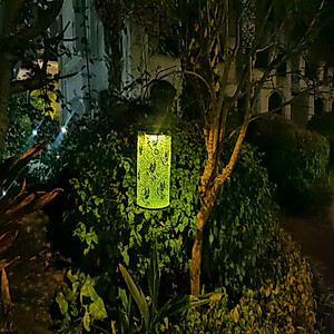 FLJZCZM Solar Lanterns Lights Outdoor Lantern Hanging Garden Metal Retro Light Battery Table Lamp Decorative Yard Camping Waterproof Green