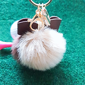 GS Soft Fur Ribbon Putter Keeper Set of 1. Gift for Golfer, Golf Accessories for Putter Cover. (Mink and Purple)